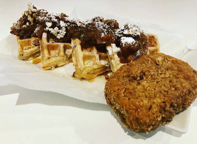Chicken and Waffles | Victor & Mika’s Bakery Vegan Food. Real Good.